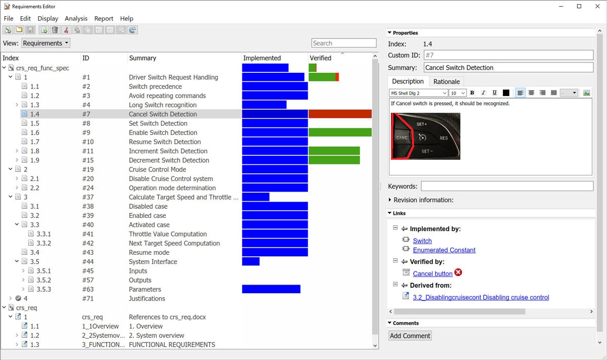 Simulink Requirements - Создание, управление и установление ...